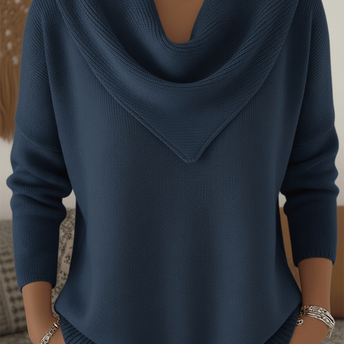 FLASH SALE – LIMITED STOCK - Elegant Knit Triangle Neck Sweater – GoHelooo